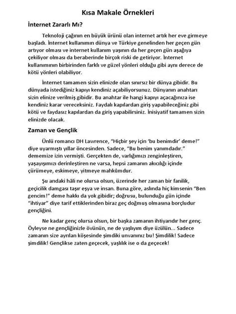 Makale Ne Demek Makale Yaz S Na Bir Rnek Yaz Yazar M S N Z Eodev