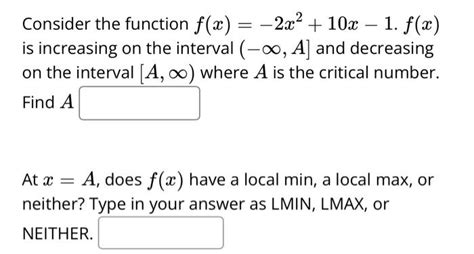 solved consider the function f x −2x2 10x−1 f x is
