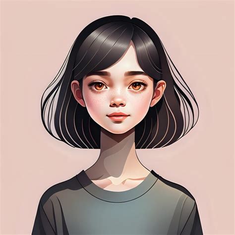 Niña joven personaje Avatar Ilustración de arte en colores pastel Niña