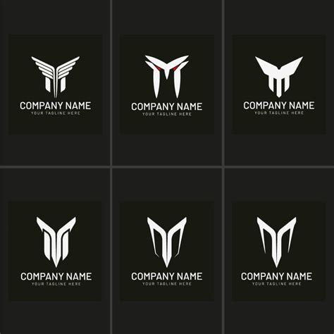 Set Of Initials Letter M Abstract Logo Vector Design MasterBundles