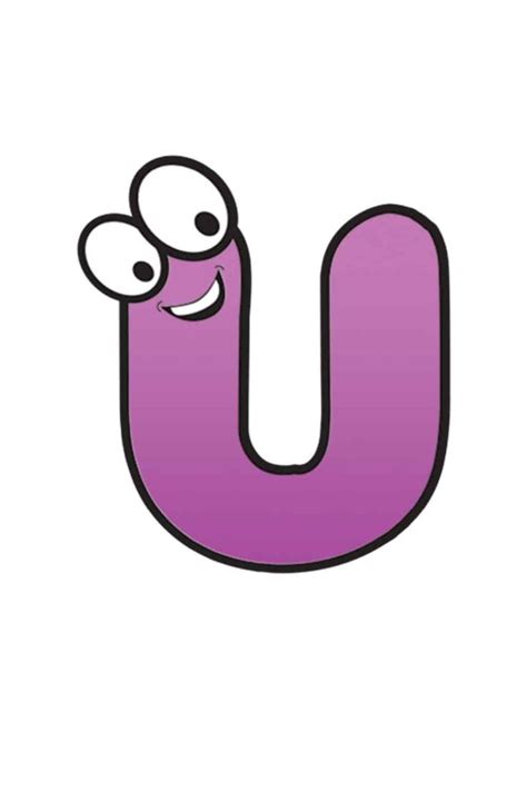 Free Printable Colorful Cartoon Letters Cartoon Letter U In