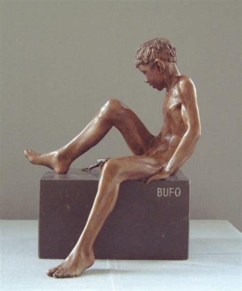 Wim Van Der Kant Eo Sine Manibus Bronze Sculpture Nude Boy Male