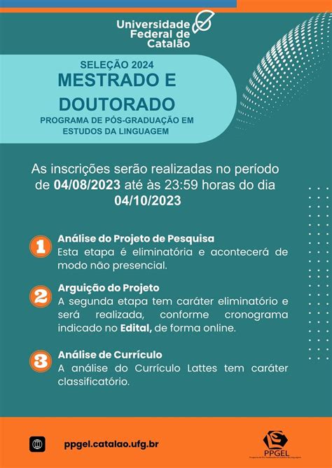 EDITAL de Processo Seletivo PPGEL nº 001 2023 PPGEL Mestrado