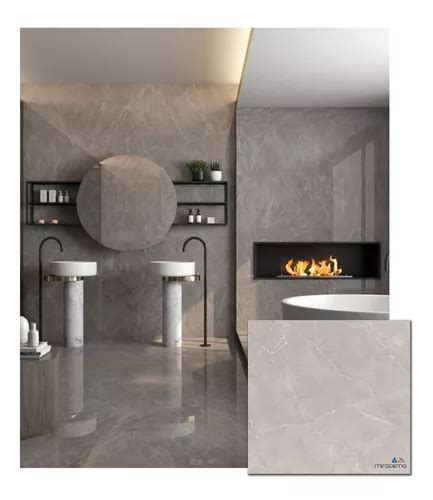 Porcelanato Cerro Negro 58x58 Monaco Gris Pulido Espejo 1ªm2