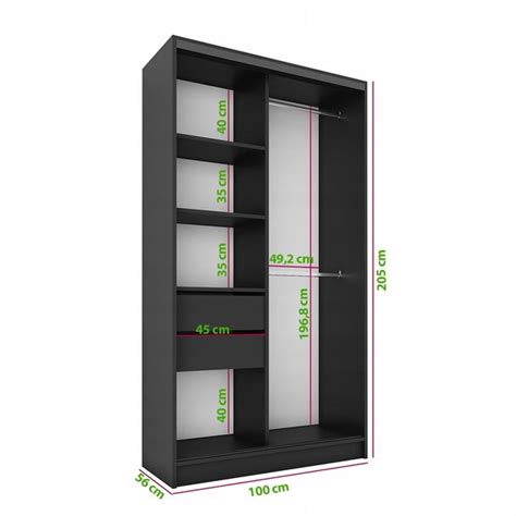 Szafa 100 Cm Przesuwna Z Lustrem LAMEL 3D Lefkas ERLI Pl
