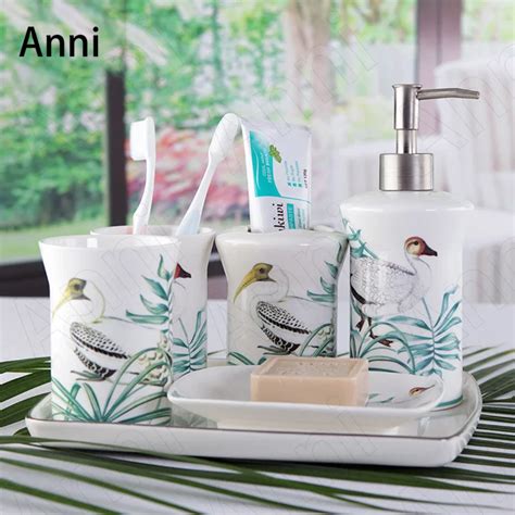 Ensemble D Accessoires De Salle De Bain De Peinture Cr Ative Ensemble