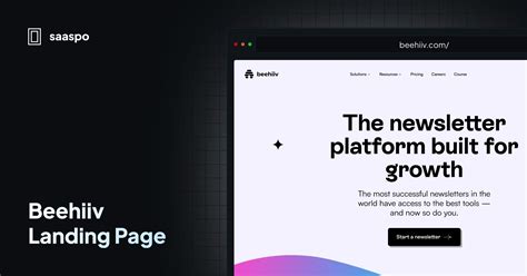 Saaspo Beehiiv Landing Page