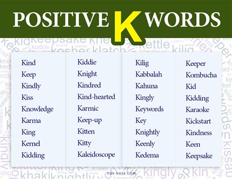 123 Positive Words That Start With K From Kiss To Key