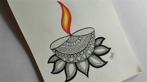 Diya Mandala Art Step By Step For Beginners Mandala With Diya YouTube