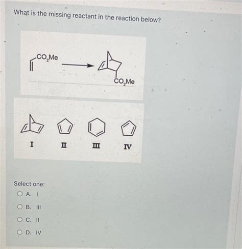 solved what is the missing reactant in the reaction below i