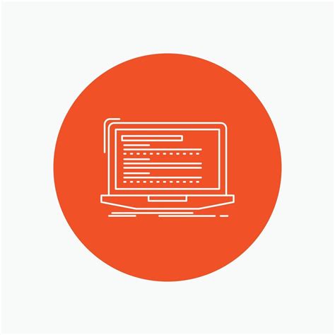 Code Coding Computer Monoblock Laptop White Line Icon In Circle