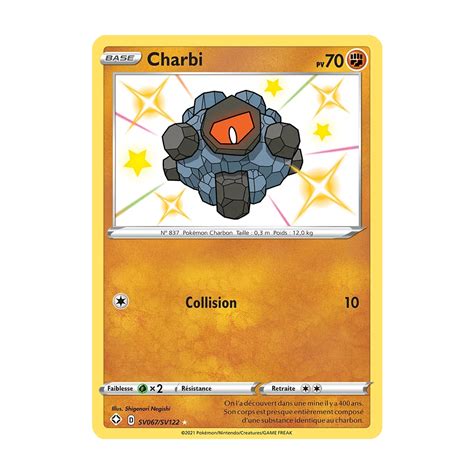Carte Charbi Chromatique rare de Pokémon Destinées Radieuses SV067 SV122