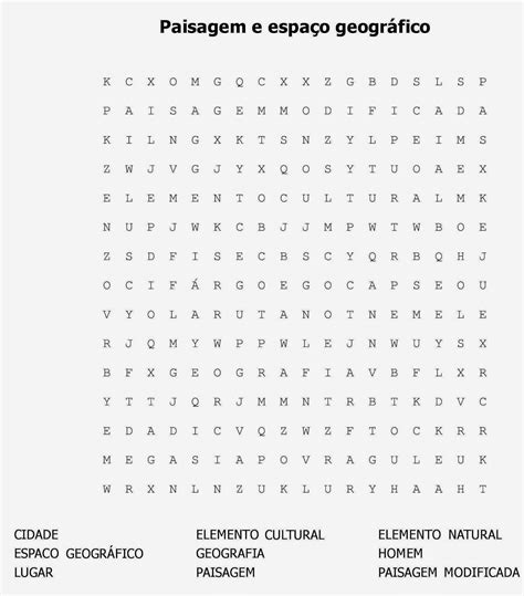 Ca A Palavras De Geografia Braincp