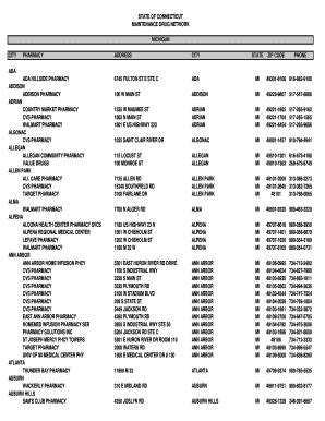 Fillable Online Osc Ct STATE OF CONNECTICUT MAINTENANCE DRUG NETWORK