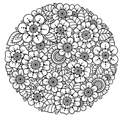 Coloriage Mandala Fleurs Coloriages Pour Adultes