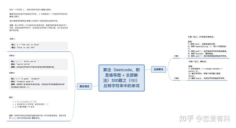 151、反转字符串中的单词 算法（leetcode，附思维导图 全部解法）300题 知乎