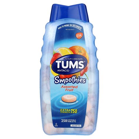 Tums Antacid Extra Strength Smoothies Chewable Tablets Walmart