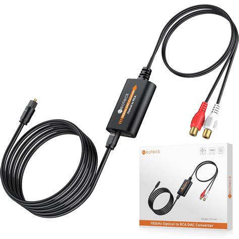 Neoteck Câble optique vers RCA 192 kHz convertisseur DAC Spdif Toslink