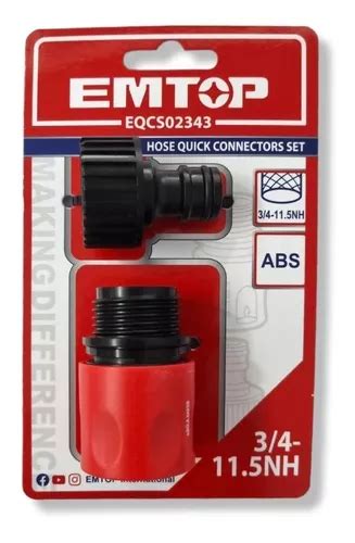 Acople Rapido Conector Manguera Riego Jardin Emtop Color Rojo