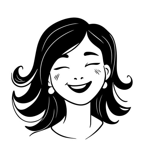Smiling Happy Girl Icon Vector Art At Vecteezy