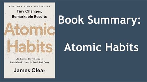 Book Summary Atomic Habits By James Clear YouTube