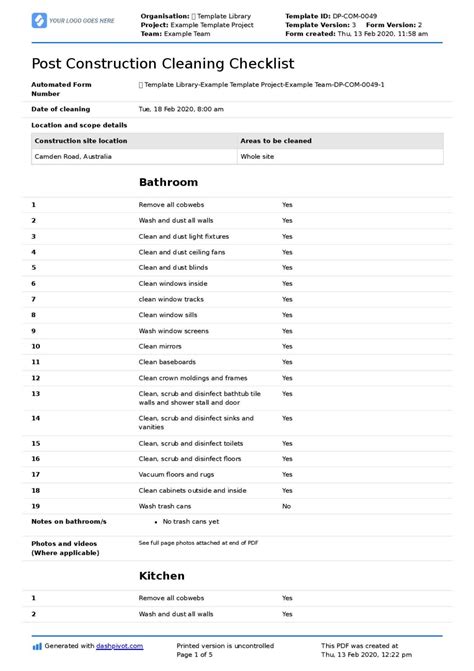 Post Construction Cleaning Checklist Better Than PDF Template