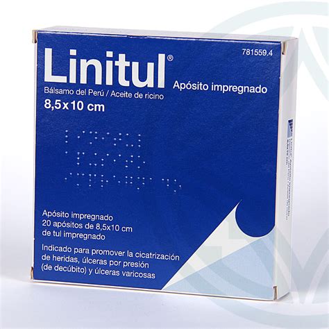 Linitul 20 apósitos monodosis 8 5x10 cm Heridas Úlceras Farmacia
