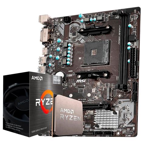 Kit Processador AMD Ryzen 5 4500 Cachê 11MB 3 6GHz Sem Vídeo Placa