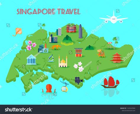 Singapore Tourist Map Royalty Free Images Stock Photos Pictures