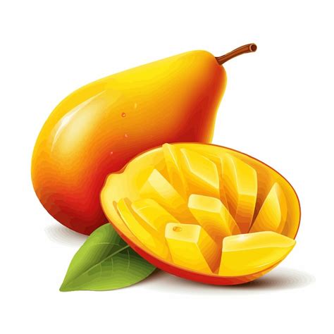 Mango Vector Isolado Do Fruto Da Manga Vetor Premium