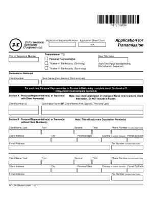 Fillable Online Isc Application For Transmission PDF ISC Isc Fax