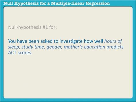 null hypothesis for multiple linear regression