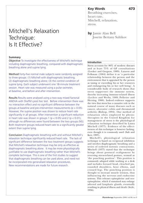 pdf mitchell s relaxation technique is it effective