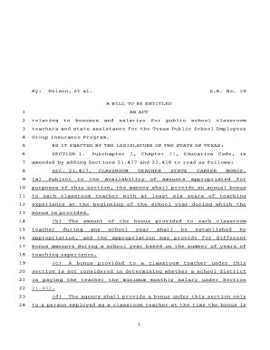 Fillable Online R Sb Introduced Version Bill Text Texas