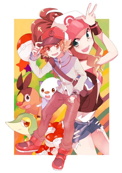 Hilda Hilbert Oshawott Snivy And Tepig Pokemon And 1 More Drawn
