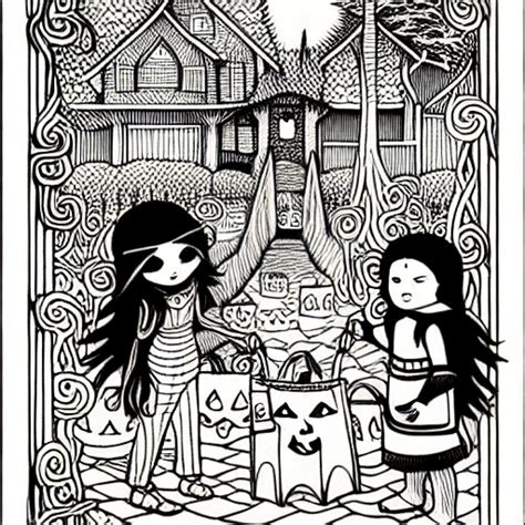 Pagina Del Libro Da Colorare Per Halloween Dolcetto O Scherzetto