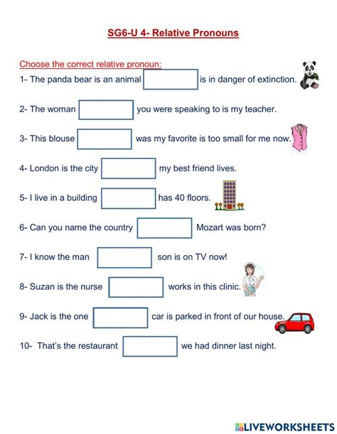Worksheets Relative Pronouns Be My Teacher School Subjects Google