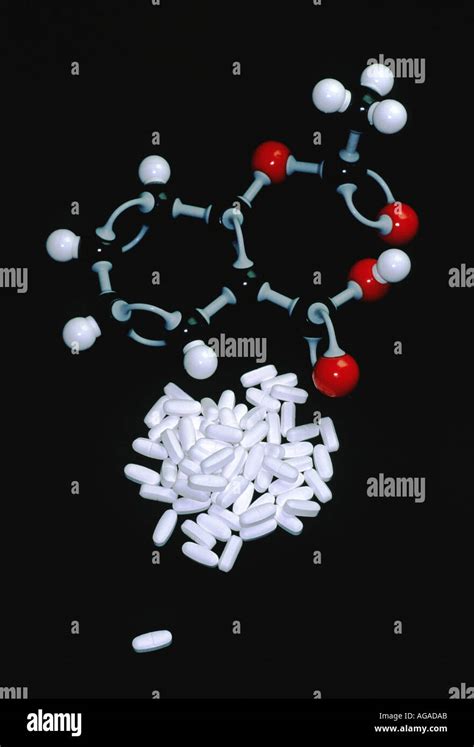 Estructura de la molécula de ácido acetilsalicílico aspirin Fotografía