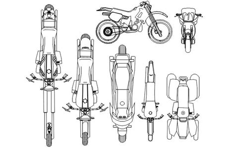 Motorbikes 2d Cad Blocks In AutoCAD Dwg File Cadbull