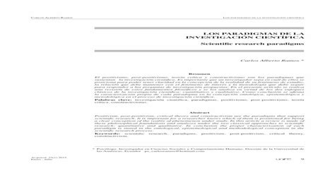 LOS PARADIGMAS DE LA INVESTIGACIÓN CIENTÍ PDF fileconcepción de la