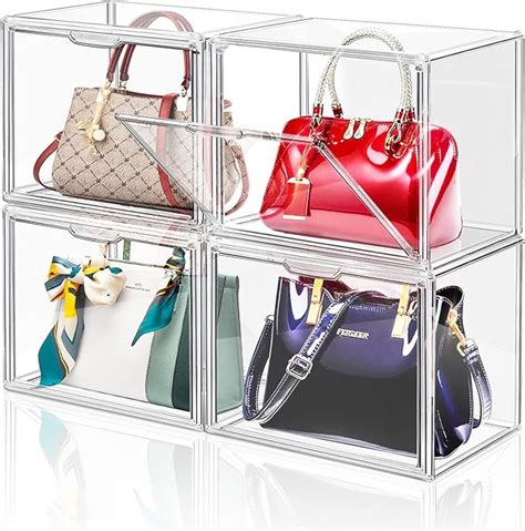 Linyapry Packungen Transparente Kunststoff Handtaschen Organizer F R