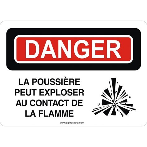 Affiche De S Curit Danger La Poussi Re Peut Exploser Au Contact De La