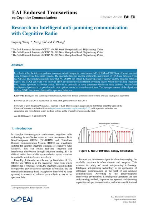 pdf research on intelligent anti jamming communication with cognitive radio