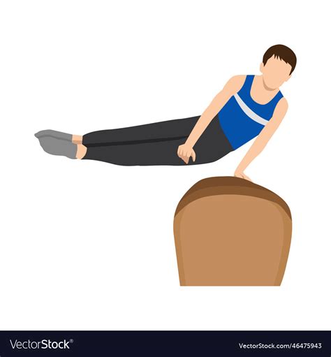 Artistic Gymnastics Vault Athletes Sportsman Vector Image