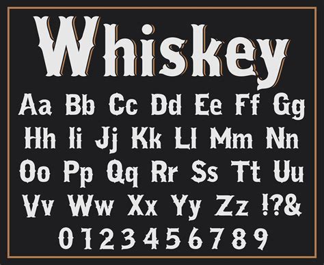 Whiskey Font Whiskey Letters Svg Bourbon Font Scotch Font Vintage