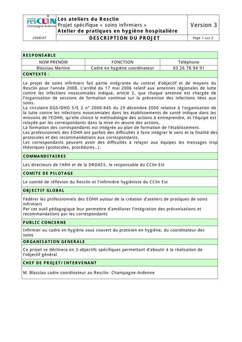 FICHE PROJET Resclin Champagne Ardenne