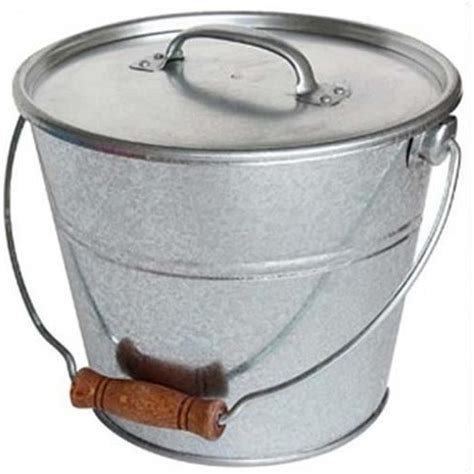 Seau avec couvercle pour cendres granulés ou compost Gris 5 L