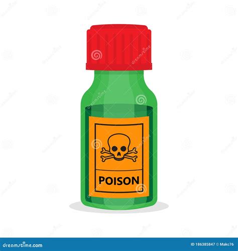 Botella Verde De Vidrio Con Solución Química Tóxica Ilustración del