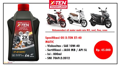 X TEN Rekomendasi Oli Motor Matic Terbaik Di Indonesia