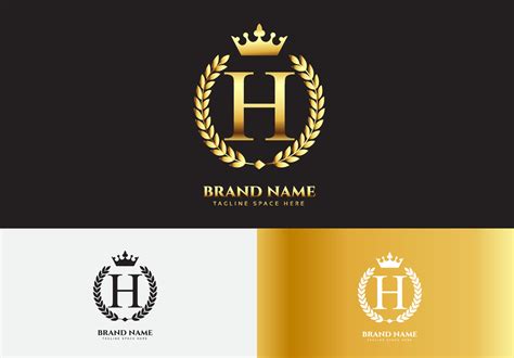 Letter H Gold Luxury Crown Logo Concept 4649767 Vector Art At Vecteezy